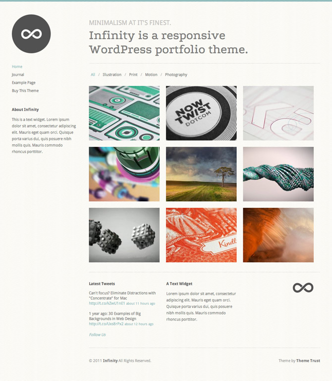 Infinity: A Responsive Portfolio WordPress Theme – Web Design Ledger