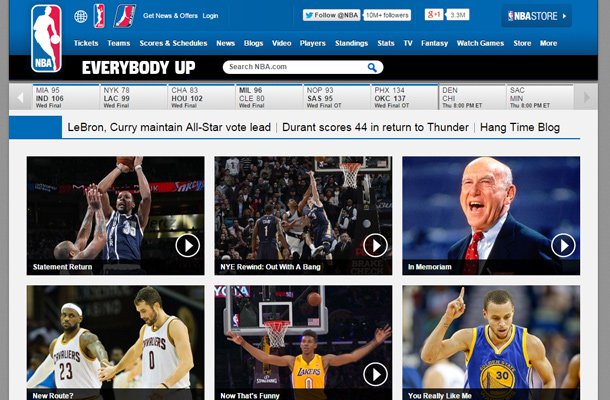 33 Well-Designed Pro Sports Website Layouts