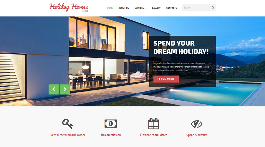 20. holiday-homes-website-template – Web Design Ledger