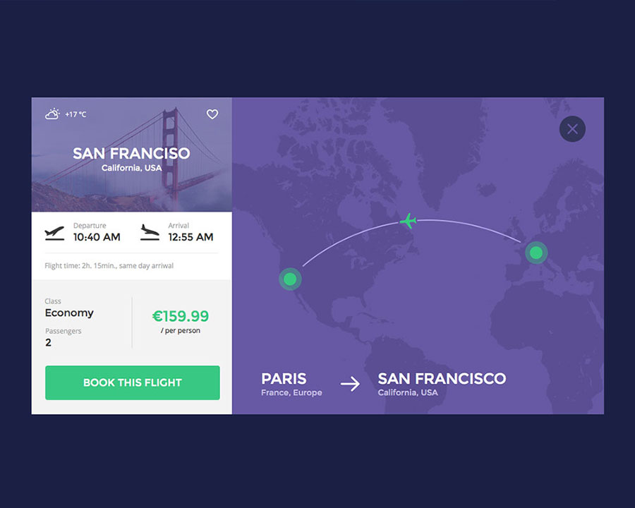 flight-ui-freebie - Web Design Ledger