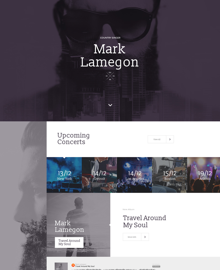 singer Landing Page Template – Web Design Ledger