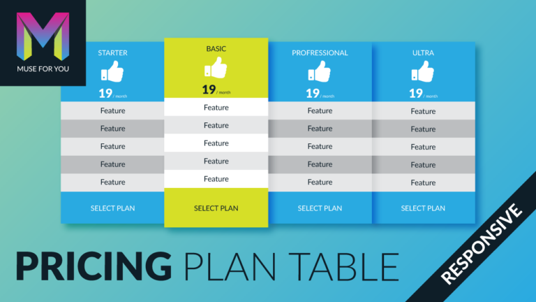 How to Add a Pricing Plan Table in Adobe Muse – Web Design Ledger